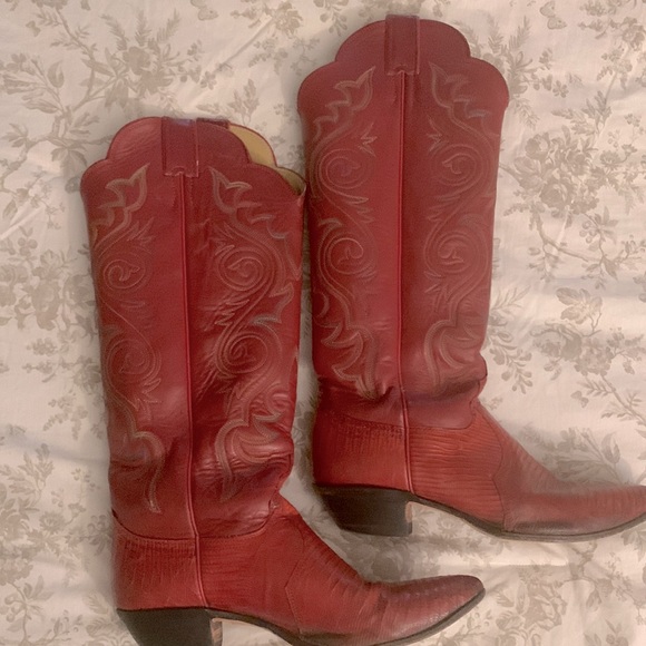 Justin Boots | Other | Justin Gorgeous Cowgirl Boots Red Special ...